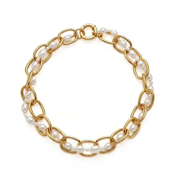 JAREDJAMIN Billie & Pearl Chain Necklace - Gold
