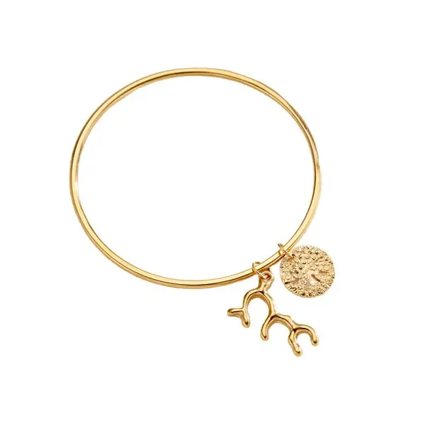 POSH TOTTY DESIGNS Yellow Seashell Charm Bangle - Gold