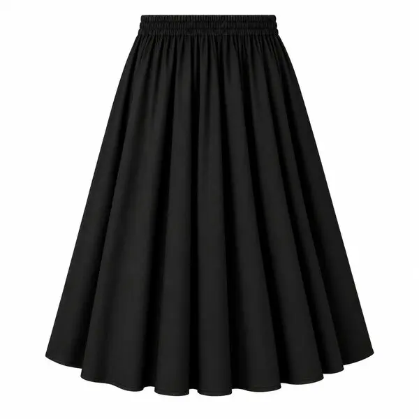IZABELA MANDOIU Midi Skirt In Cotton With Side Pockets - Black