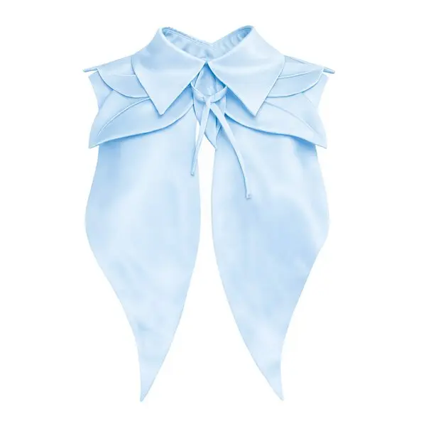 JULIA ALLERT Oversized Satin Bib Collar Light - Blue