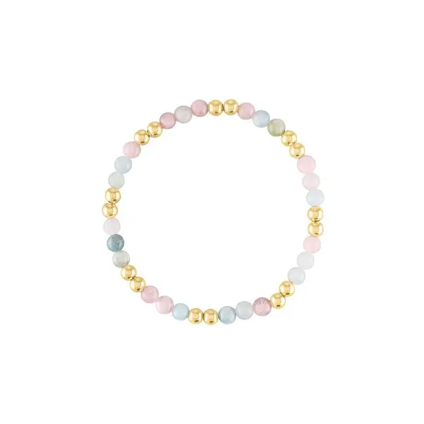 OLIVIA LE Morganite Golden Bead Bracelet - Yellow