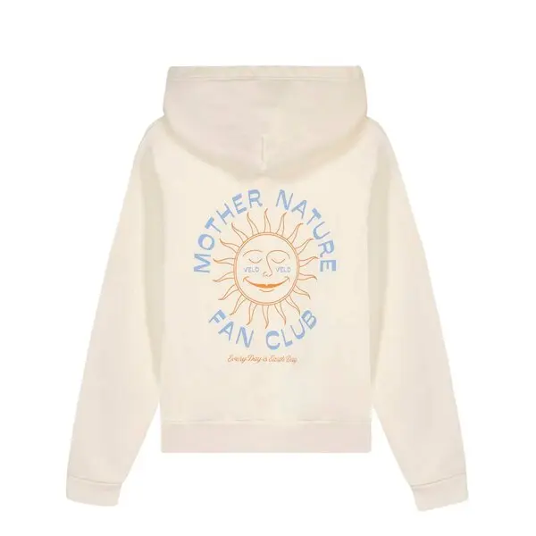 VELD Neutrals Jordaan Mother Nature Fan Club Hoodie In Cream - White