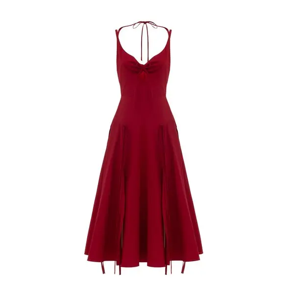 GEORGETTE Scarlet Midi Dress - Red