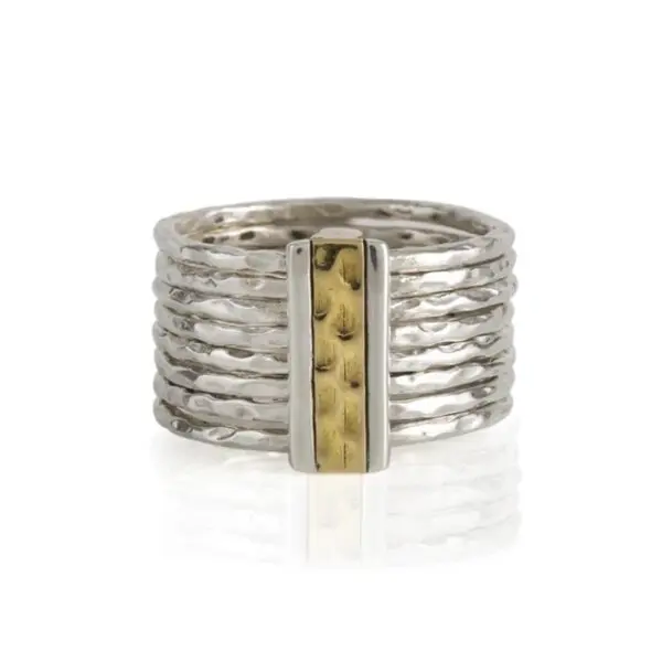 CHARLOTTE'S WEB JEWELLERY Silver / Gold Karma Fortune Silver Stacking Ring - Silver/gold