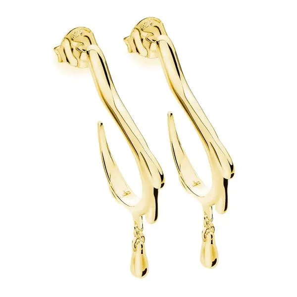 LUCY QUARTERMAINE Dripping Hoop Earrings In Vermeil - Gold