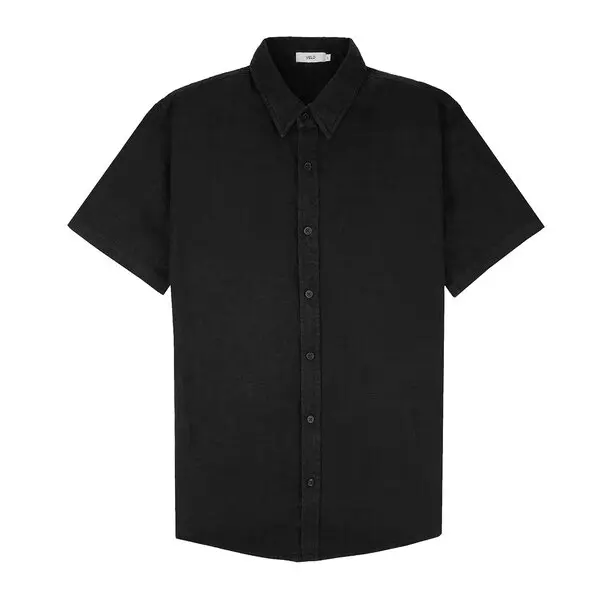 VELD Malibu Linen Button Down Shirt - Black