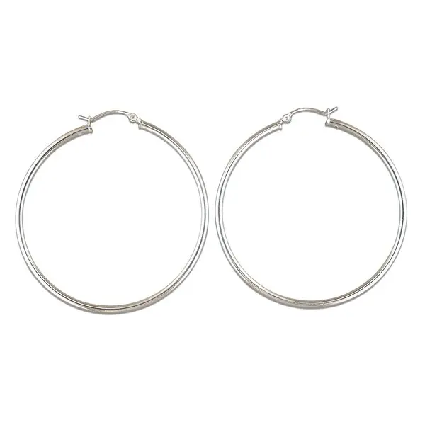 HARFI Sterling Large Sleeper Creole-hinged Hoop Earrings - Silver