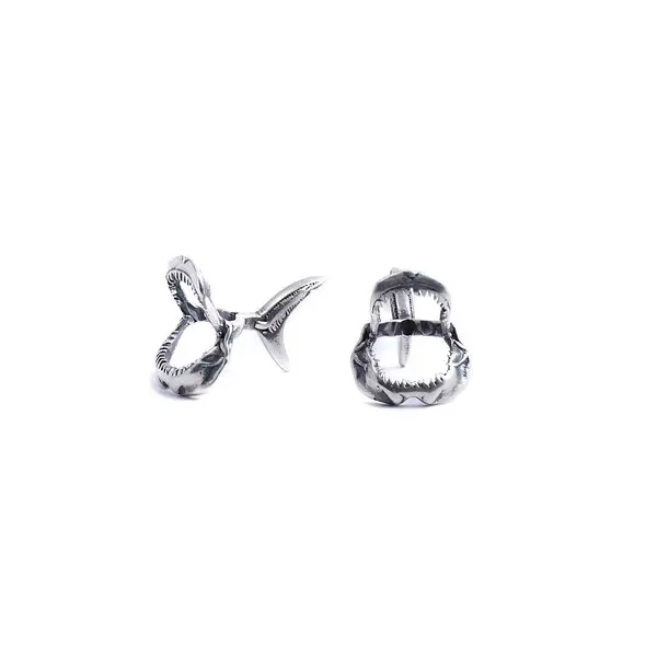 LEE RENEE Shark Jawbone Cufflinks - Silver