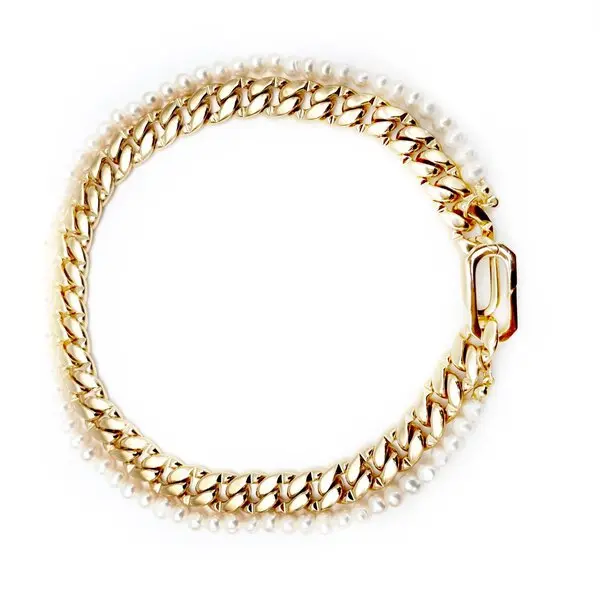 Persia Donà Jewelry Chain & Pearls Choker Necklace - Gold