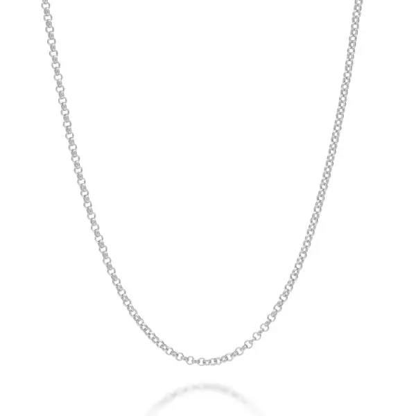 NELLOU JEWELLERY Belcher Chain Necklace Sterling Short - Silver