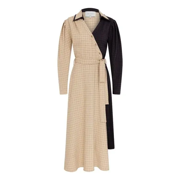 NAZLI CEREN Sava Asymmetric-hem Midi Dress - Gold