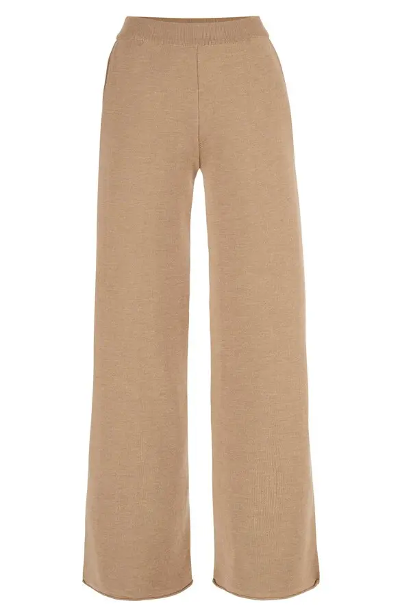 SALANIDA Neutrals Bene Merino Wide Pants - Beige