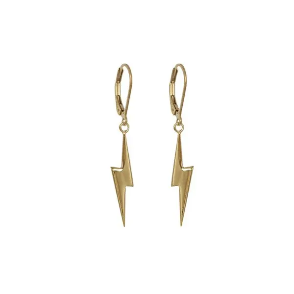 EDGE ONLY Pointed Lightning Bolt Drop Earrings 18ct Vermeil - Gold