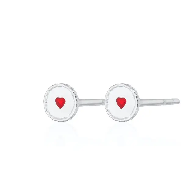 LILY CHARMED Sterling Jammie Dodger Stud Earrings Biscuit Earrings - Silver