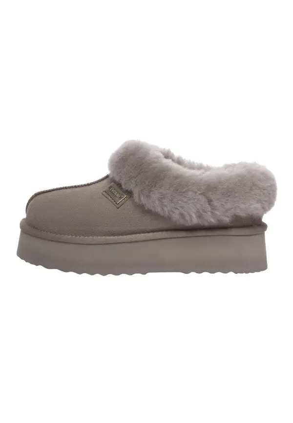 EVERAU AUSTRALIA Topknot Leather Slippers - Brown