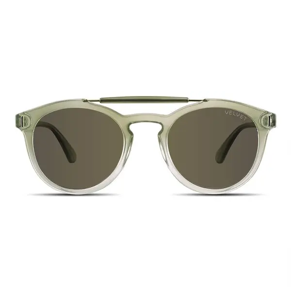 VELVET EYEWEAR Neutrals / Retro Sunglass Style Amelia - Green