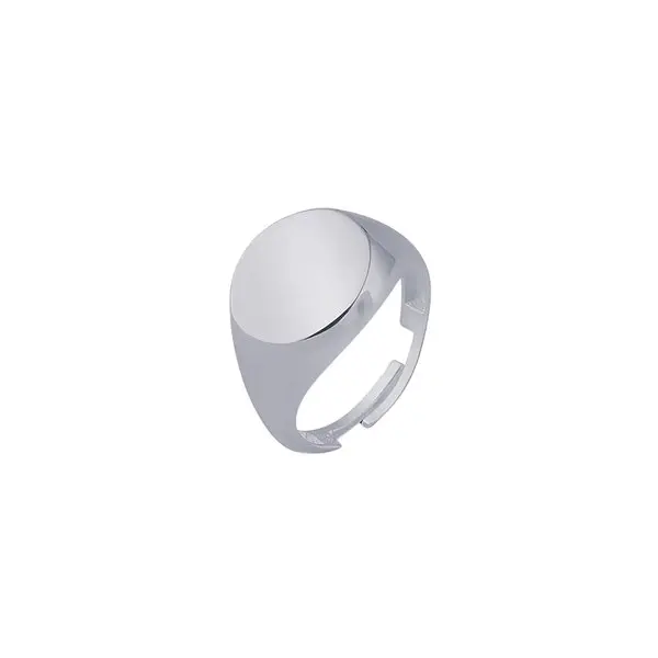 SPERO LONDON Signature Round Sterling Signet Ring - Silver