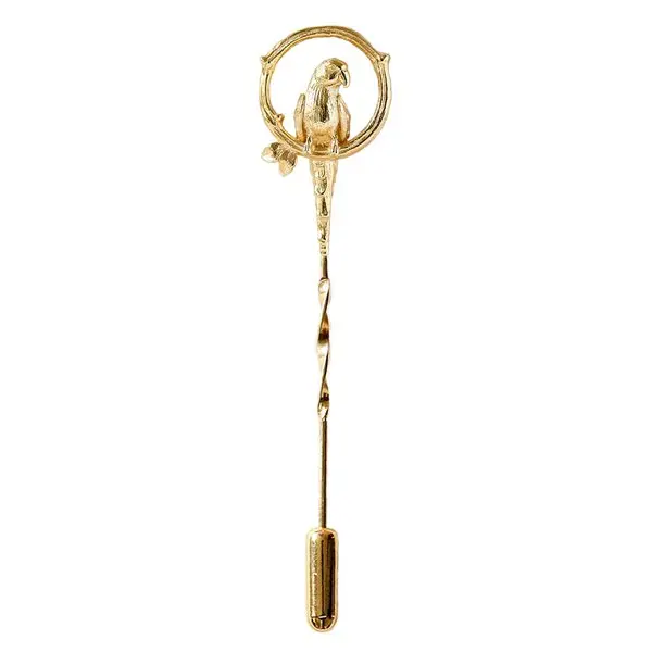 LEE RENEE Parakeet Tie Pin – Upright - Gold