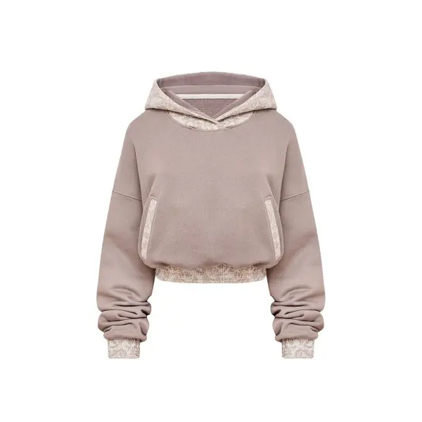 MANDRAGORA Neutrals / Cotton Beige Sweatshirt With Jacquard Detailing Lantre - Brown