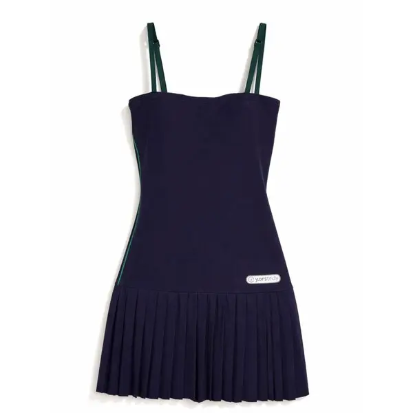 YORSTRULY On & Off Court Dress; Convertible Strapless Dress & Skirt - Blue