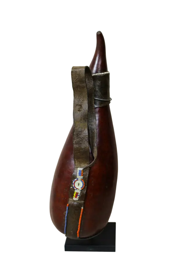 Botanical Boys Vintage Beaded Maasai Calabash Fifty Two Six - Brown