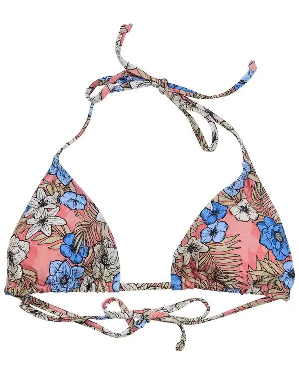 LORDS OF HARLECH Flavia Tropical Mix Coral Bikini Top - Pink