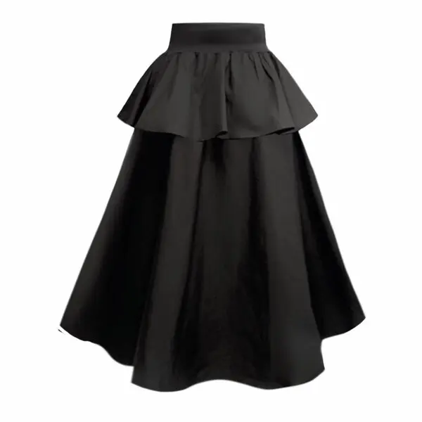 FROCK TALES Sunset Peplum Midi Skirt - Black