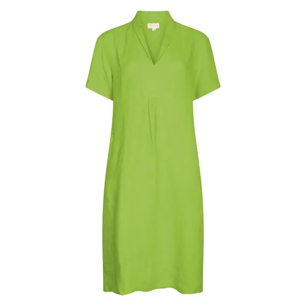 NOLOGO-CHIC Elodie Short Sleeve Tunic Dress Linen -parrot - Green