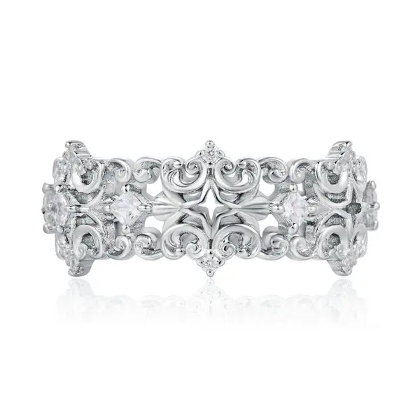 AZURA JEWELRY NEW YORK Celeste’s Crown Ring White Gold Vermeil - Silver