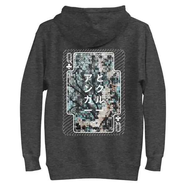 ANCHOR & CREW Heather Three Japan Gurafiku Cotton Blend Hoodie - Black