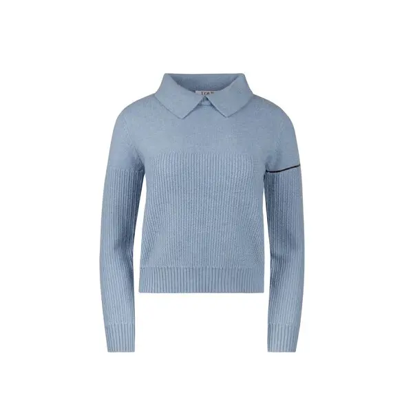 LOU&UP (FORMERLY LOUP CLOTHING) Collar Knit Sweater Powder - Blue
