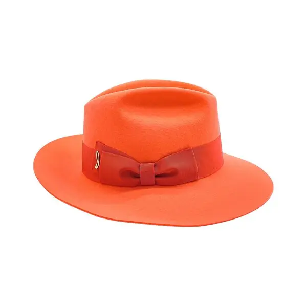 DORIA 1905 Aurora Smooth Lapin Felt Fedora Hat - Red