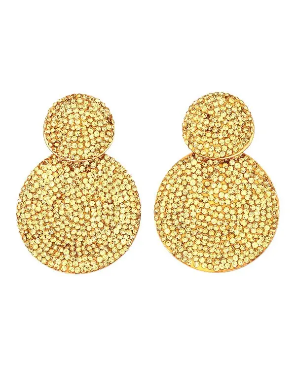 CRYSTALS AND CO Baby Double Drop Earrings - Yellow