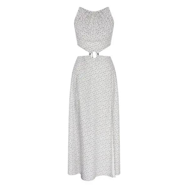 NAZLI CEREN Eloise Ring-embellished Cotton Dress - White
