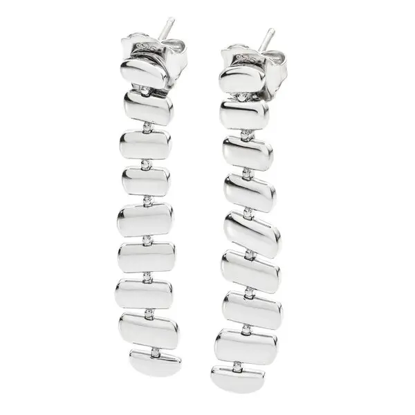 LUCY QUARTERMAINE Solid Sterling Egyptian Temple Long Earrings - Silver