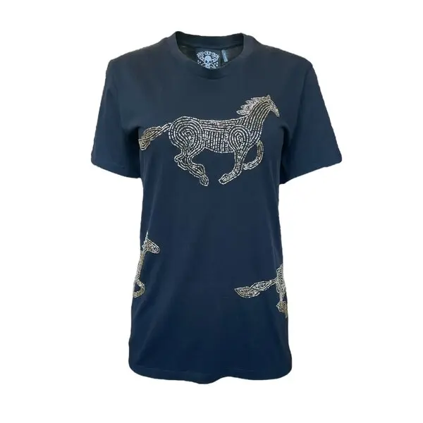 ANY OLD IRON Gold / Black Golden Horsey Horsey Black T-shirt - Gold/black