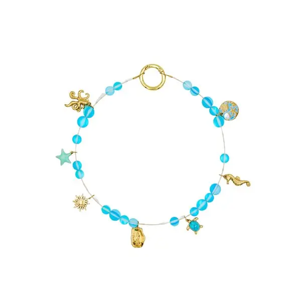 CAFIDE Sea Dog Charm Necklace, Sira - Blue