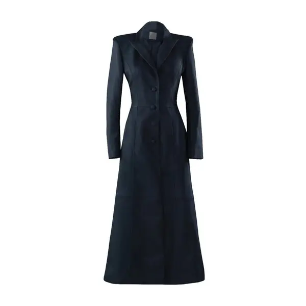 VESTIAIRE D'UN OISEAU LIBRE Leather Maxi Coat - Black