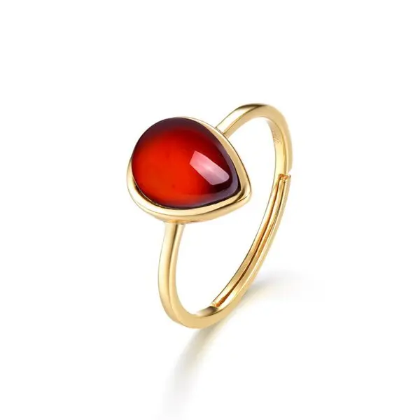 JANUS EDINBURGH Scarab Gold Vermeil Garnet Ring - Red