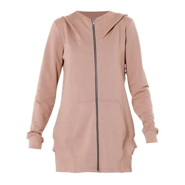 METAMORPHOZA Neutrals Long Zipper Hoodie - Beige
