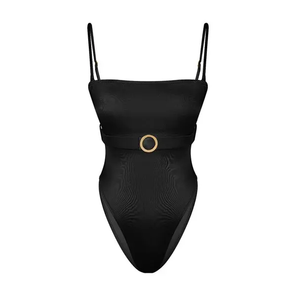 MAHOGANY COAST SWIM Dolce Belted Swimsuit - Black
