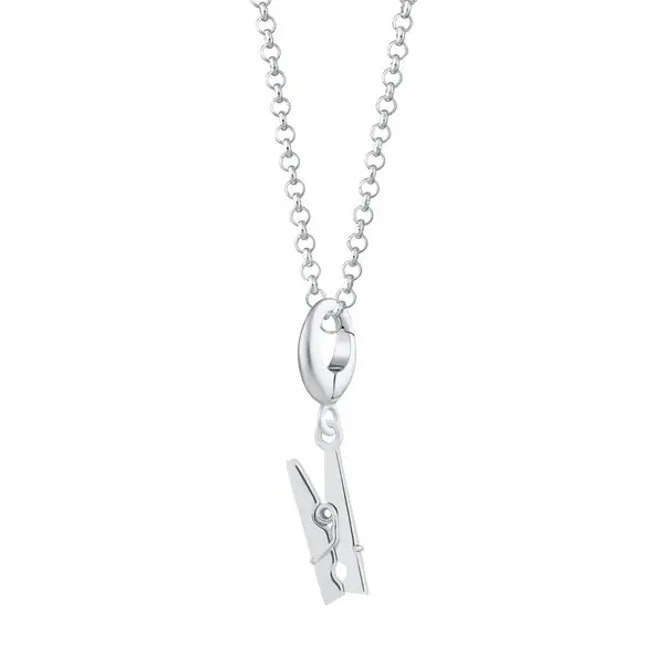 LILY CHARMED Sterling Clothes Peg Charm Necklace - Silver