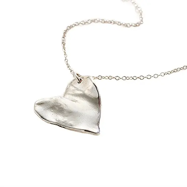 POSH TOTTY DESIGNS Fortune Heart Charm Necklace - Silver