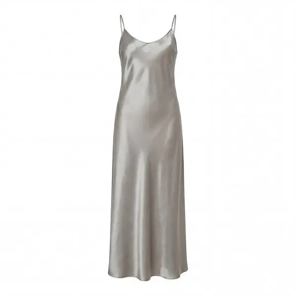 VIMISSIA Long Silk Slip Dress - Grey