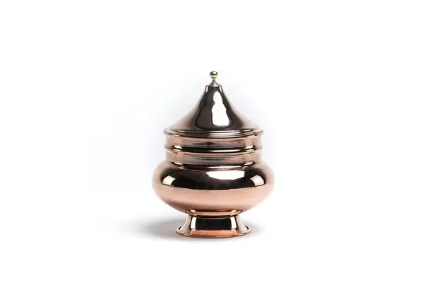 ANATOLIACRAFT Solid Copper Spice Jar With Lid - Brown