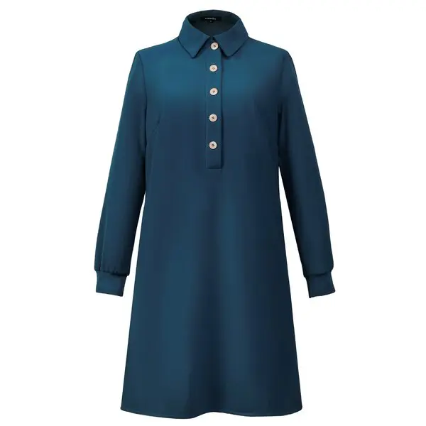 SMART AND JOY Polo Dress Teal - Blue