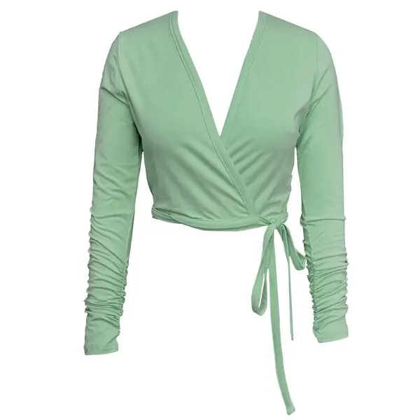 FROCK TALES Daisy Ballet Wrap Top In Sage - Green