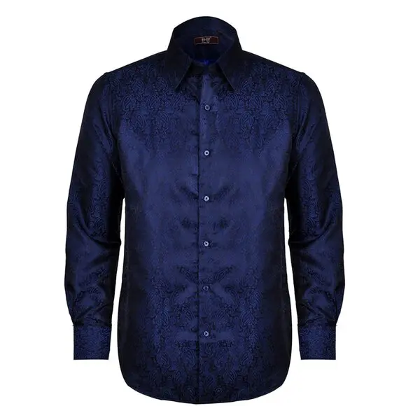 DAVID WEJ Kensington Paisley Jacquard Shirt – Navy - Blue