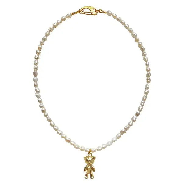 SMILLA BRAV Necklace Teddy Bear - Gold