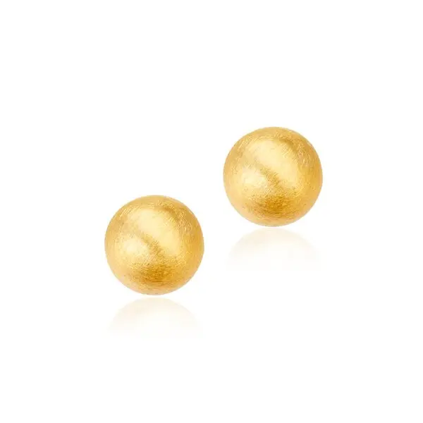 VISCONTI Mini Laura Brushed Matte Sphere Earrings - Gold